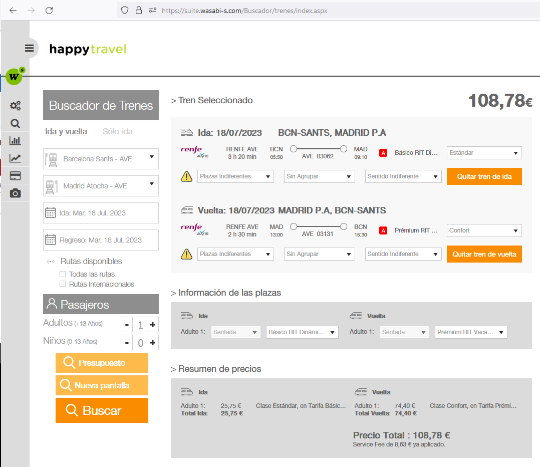 Presentamos la nueva versión del buscador de TRENES de WASABI-S | Beroni